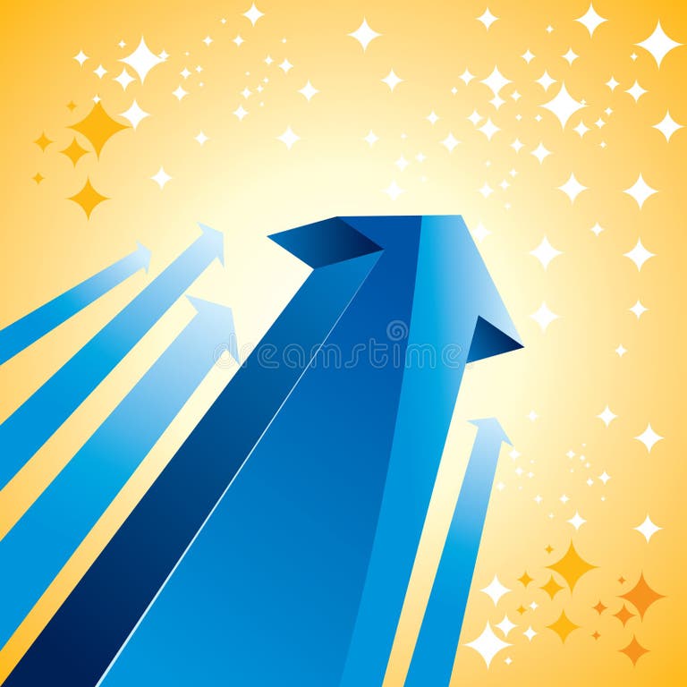 Blue upward arrow stock vector. Illustration of progress - 28261450