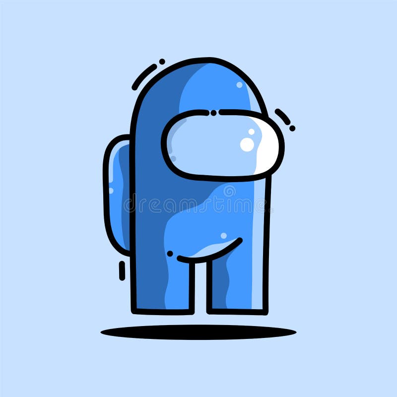 Blue among Us Character, Simple Flat Vector Illustration Stock Vector ...