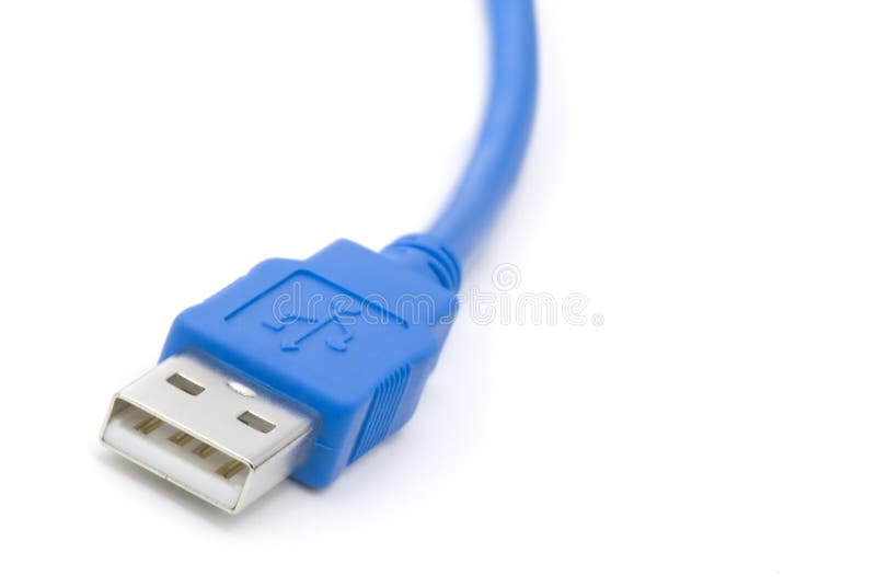 Blue USB Cable stock image. Image of computer, mouse, close - 6417209