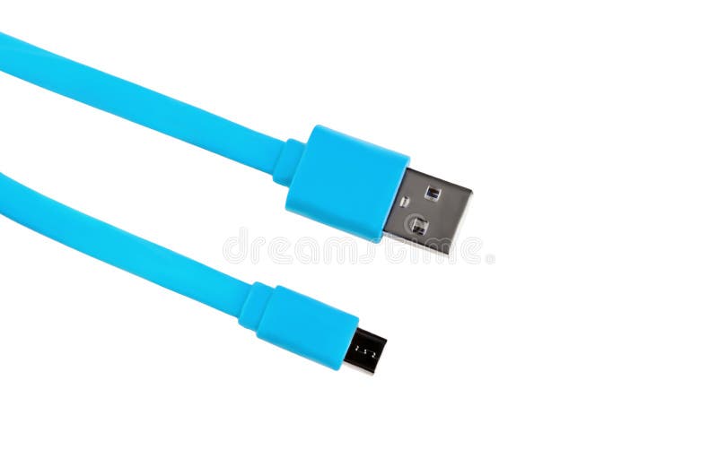 Cable with USB, Micro USB, Lightning and Type-C Connector, Isolated on ...
