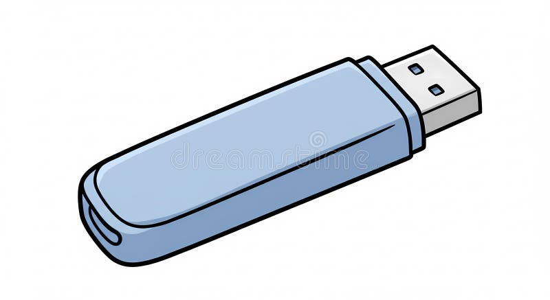 Blue Usb Flash Drive Cartoon Illustration Stock Illustration ...