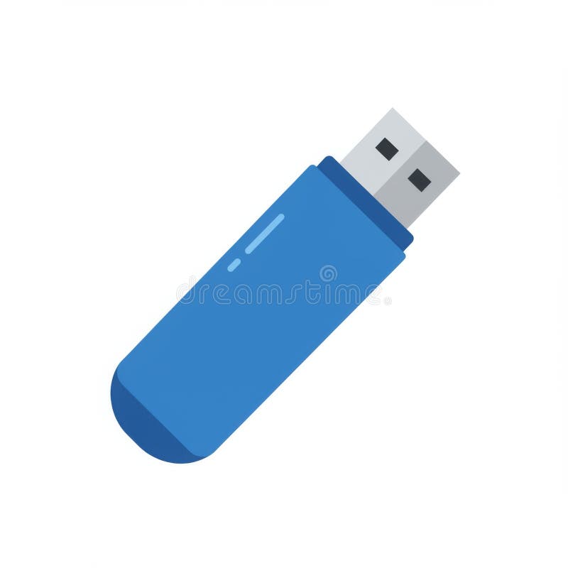 Blue USB Flash Drive Illustration Stock Illustration - Illustration of ...