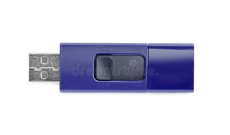 Blue Usb Flash Drive Isolated on White Stock Photo - Image of drive ...