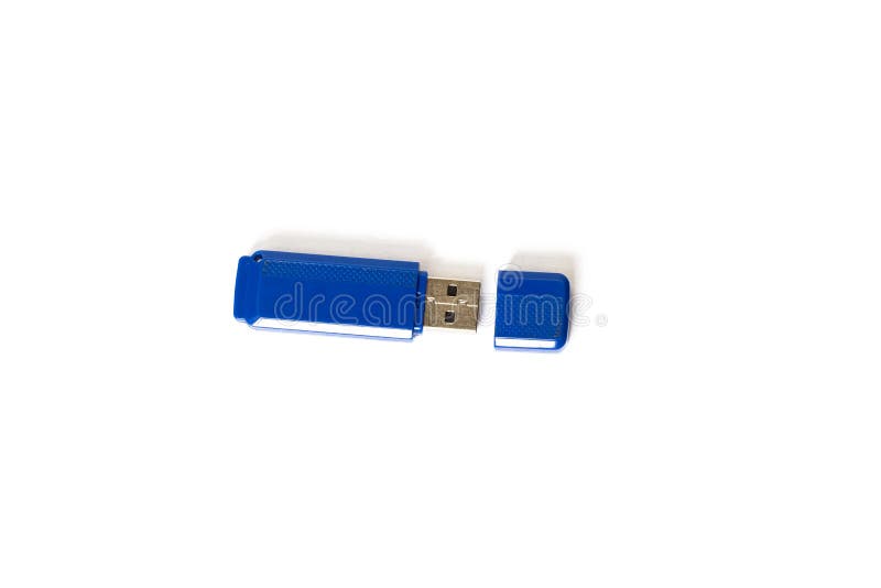 Blue Usb Flash Drive Isolated on White Background Stock Photo - Image ...