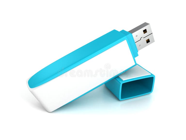 Blue Usb Flash Memory Drive Stick with Cover Stock Photo - Image of ...