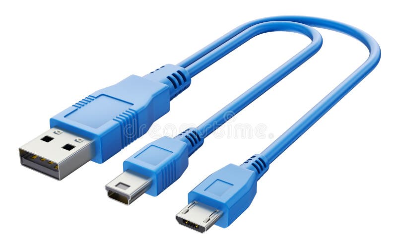 Blue USB plugs stock illustration. Illustration of plug - 68605536