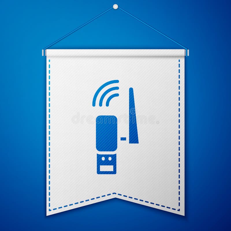 Blue Usb Wireless Adapter Icon Isolated on Blue Background. White ...