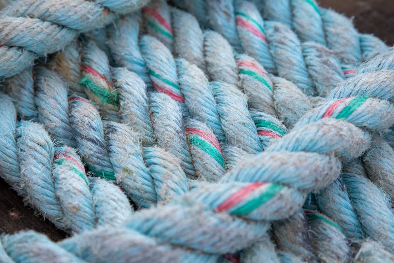 Blue Used Old Ropes Recurring Pattern Texture Rigging of a Sailing Ship ...