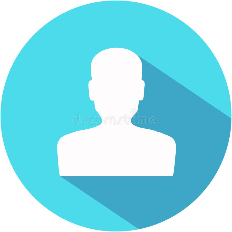 Blue User Icon in Flat Style with Long Shadow. Account Button Stock ...