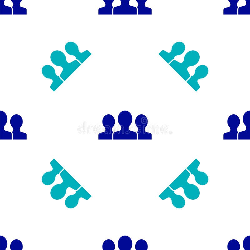 Blue Users Group Icon Isolated on Blue Background. Group of People Icon ...