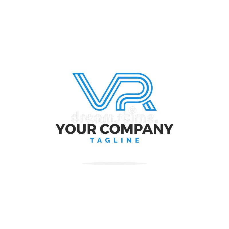 Blue V R Vector Logo. Logo Illustration Stock Vector - Illustration of ...