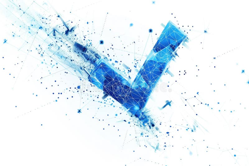 A Blue V-shaped Object on a White Background Stock Illustration ...