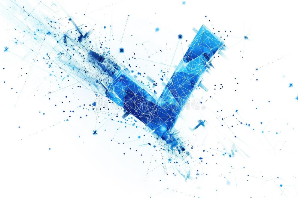 A Blue V-shaped Object on a White Background Stock Illustration ...