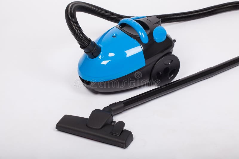 Blue Vacuum Cleaner Isolated on White Background Stock Photo - Image of ...