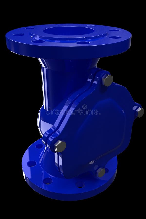 Blue Valve on White Background. Stock Illustration - Illustration of ...