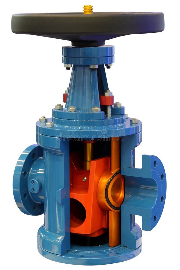 The Blue Valve in the Section Stock Photo - Image of pipeline ...