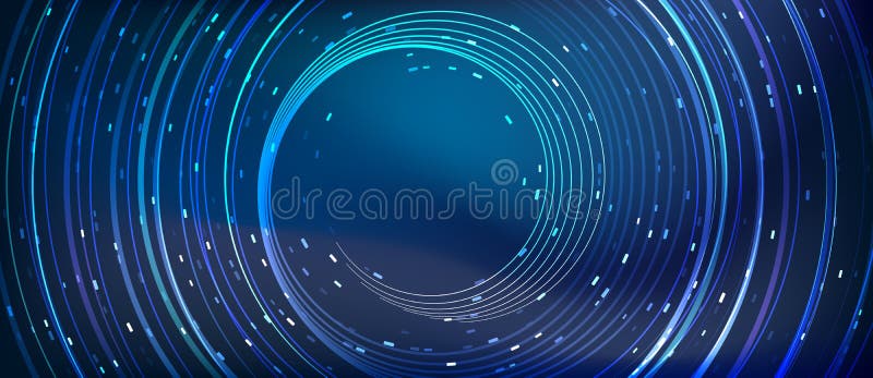 Blue Vector Abstract Background with Luminous Round Lines Stock Vector ...