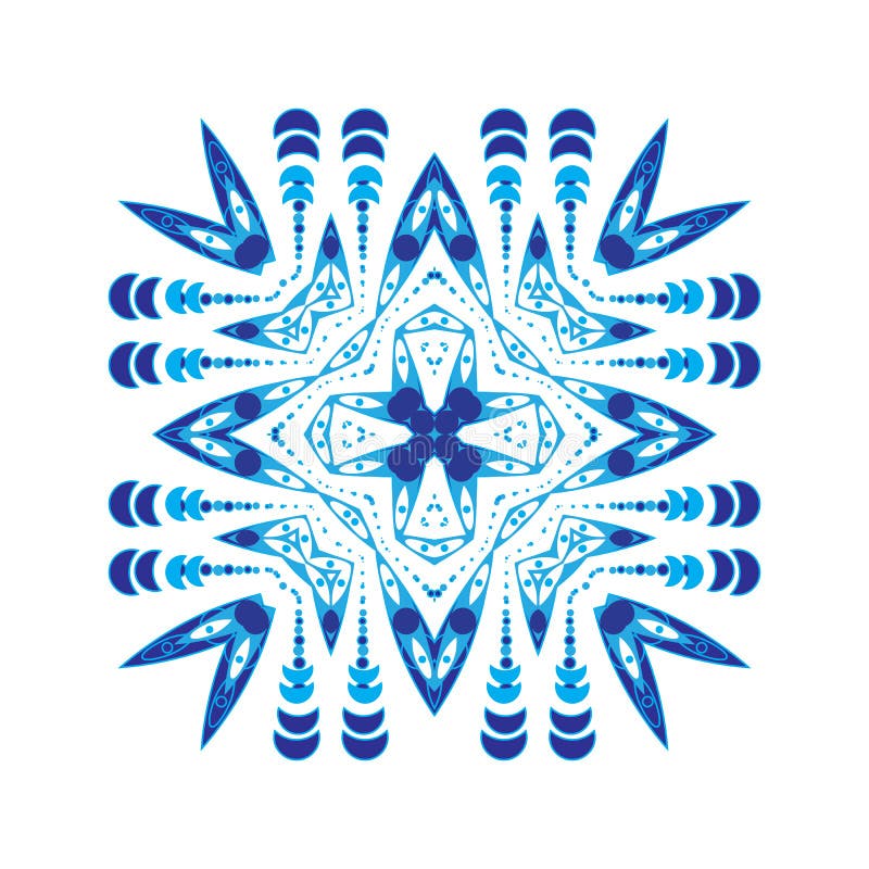 Blue Vector Mandala stock vector. Illustration of artwork - 113501355