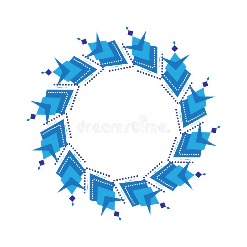 Blue Vector Mandala stock vector. Illustration of geometrical - 113501375