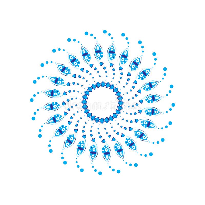 Blue Vector Mandala stock vector. Illustration of blank - 113501454