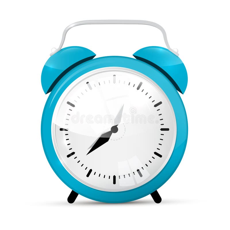 Blue Vector Alarm Clock stock vector. Illustration of round - 37876615