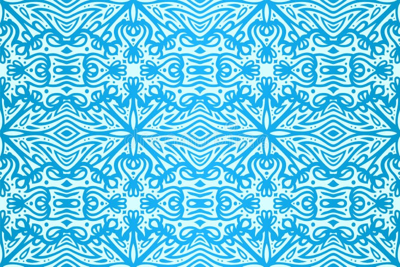 Blue Vector Art with Icy Seamless Pattern Stock Vector - Illustration ...