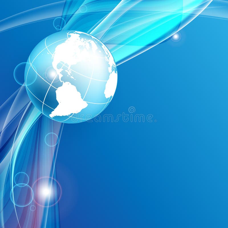 Blue Vector Background With Globe. Eps10 Stock Vector - Illustration of ...