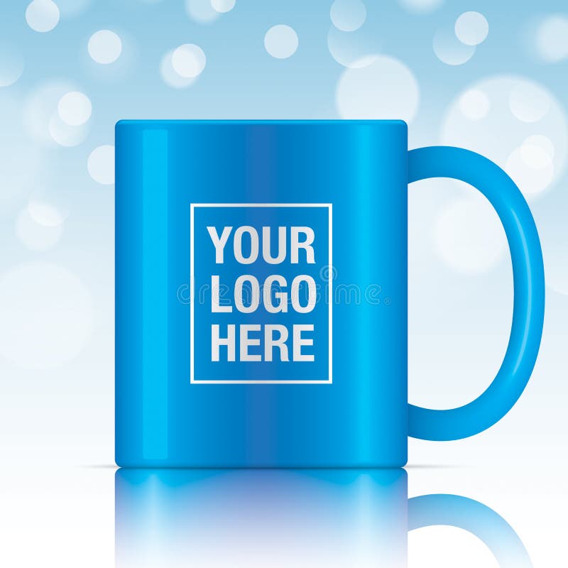 Blue vector coffee mug stock vector. Illustration of light - 96150068