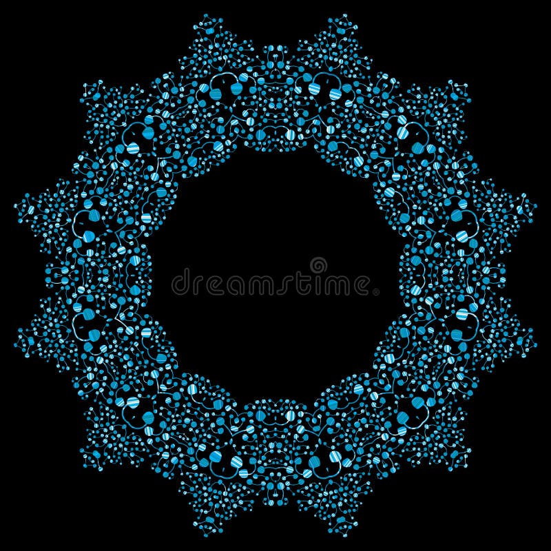 Blue Vector Curl Round Frame Stock Vector - Illustration of brilliance ...