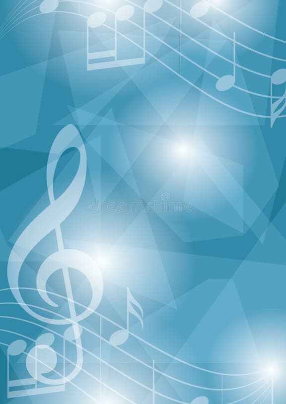Blue Vector Flyer with Music Notes and Geometric Shapes - Abstract ...