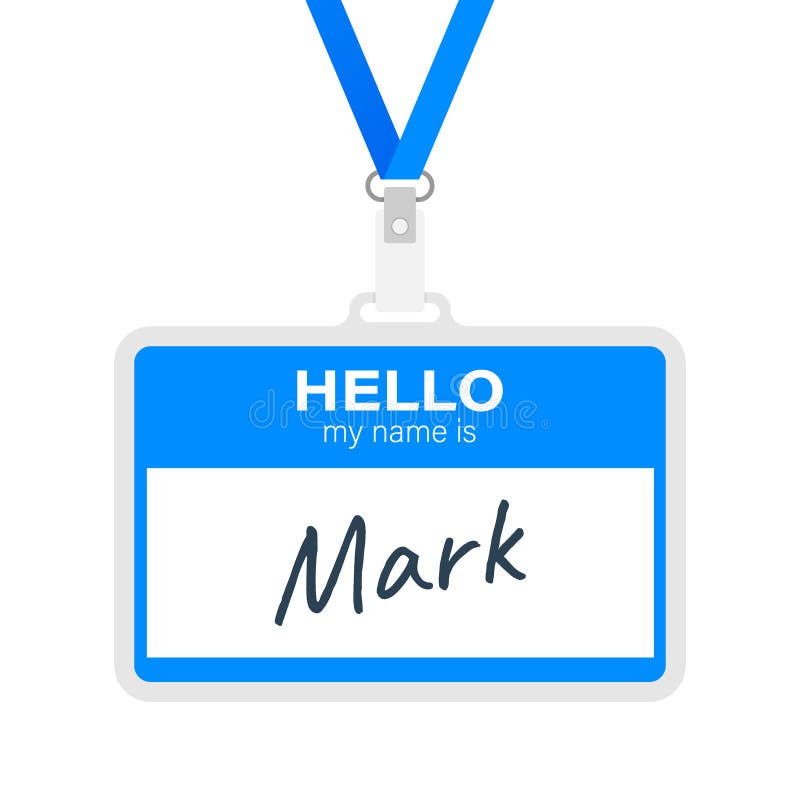 Blue Vector Hello My Name is Label Sticker on White Background. Vector ...