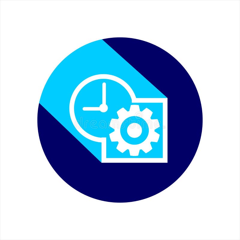 Time Management Vector Icon with Long Shadow. Stock Vector ...