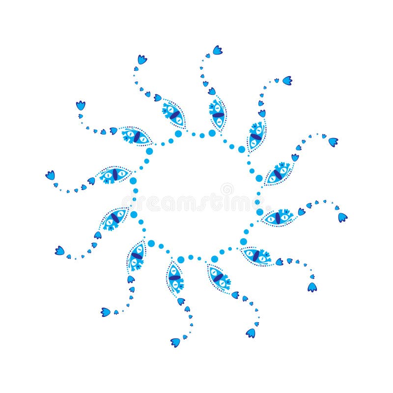 Blue Vector Mandala stock vector. Illustration of motif - 113501426
