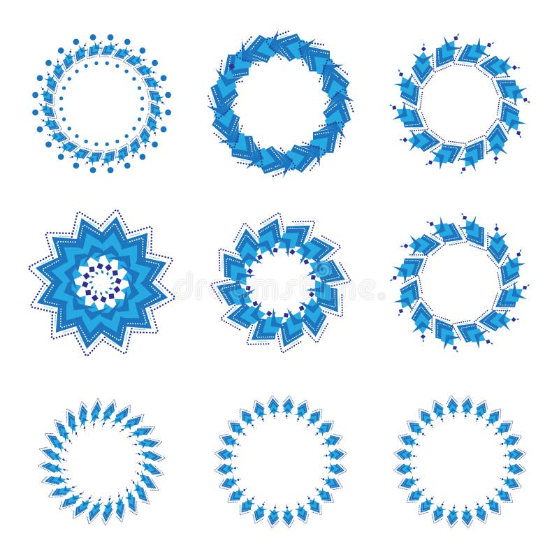 Blue Vector Mandala stock vector. Illustration of motif - 113501304