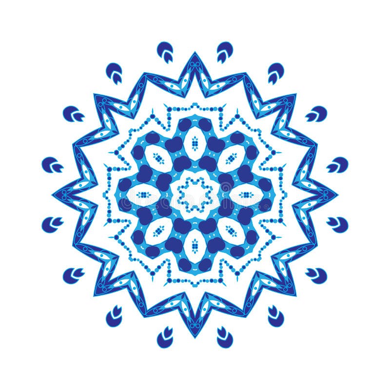 Blue Vector Mandala stock vector. Illustration of abstract - 113501313