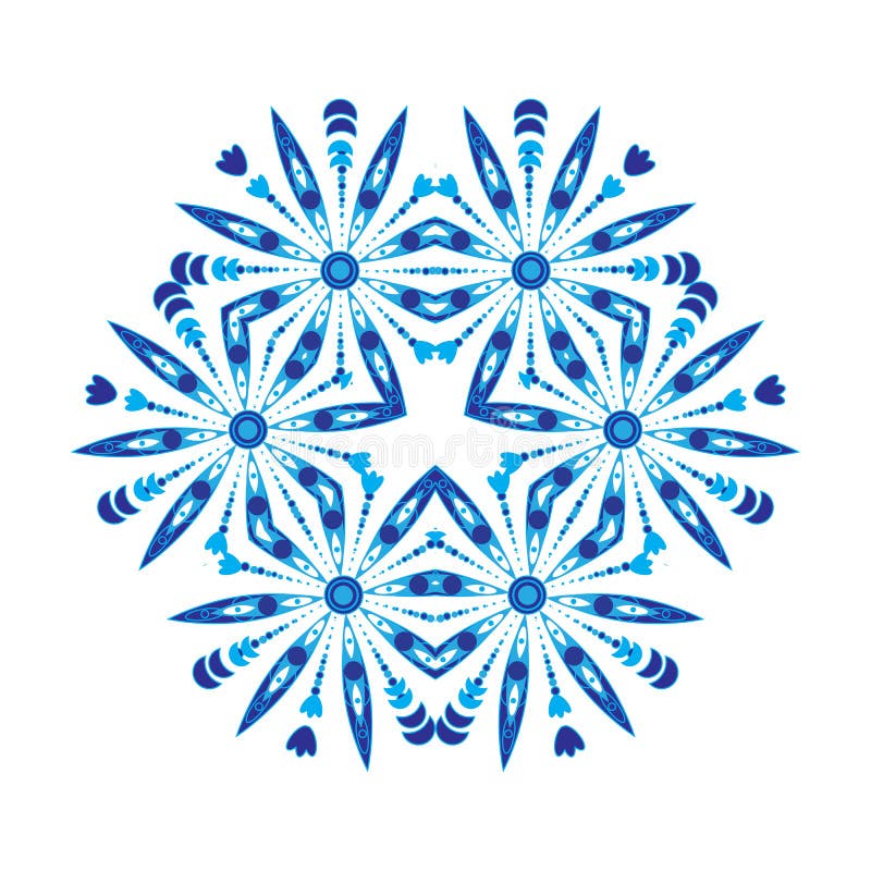 Blue Vector Mandala stock vector. Illustration of abstract - 113501349