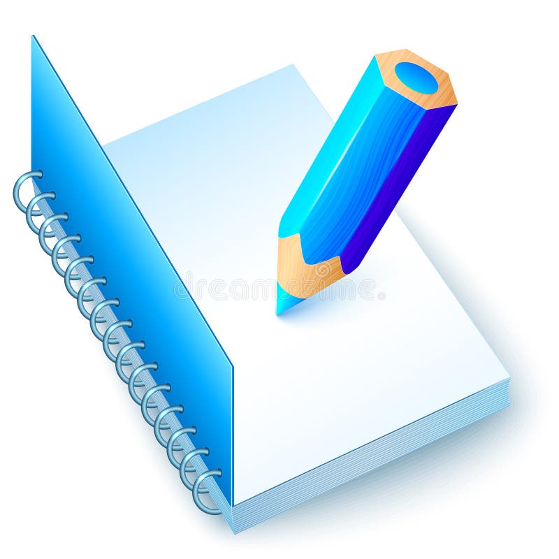 Blue Vector Notebook with Colored Pencil Stock Vector - Illustration of ... Blue Vector Notebook with Colored Pencil Stock Vector - Illustration of ...