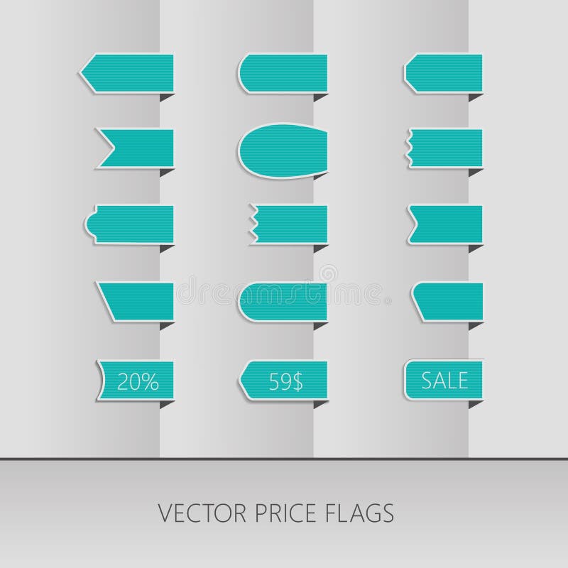 Blue Vector Price Ribbons. Sale Tags Stock Vector - Illustration of ...