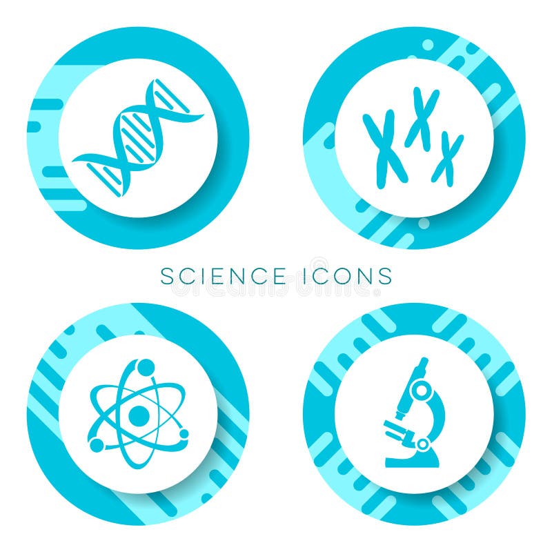 Blue Vector Science Icons Isolated Stock Vector - Illustration of ...