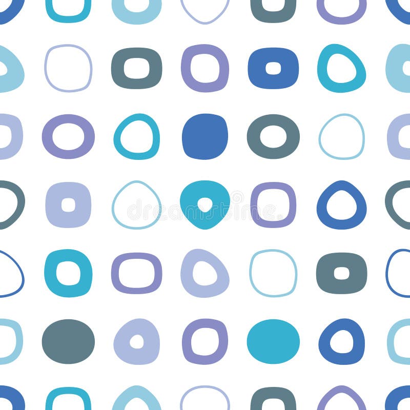 Blue Vector Seamless Pattern with Round Shapes Stock Vector ...