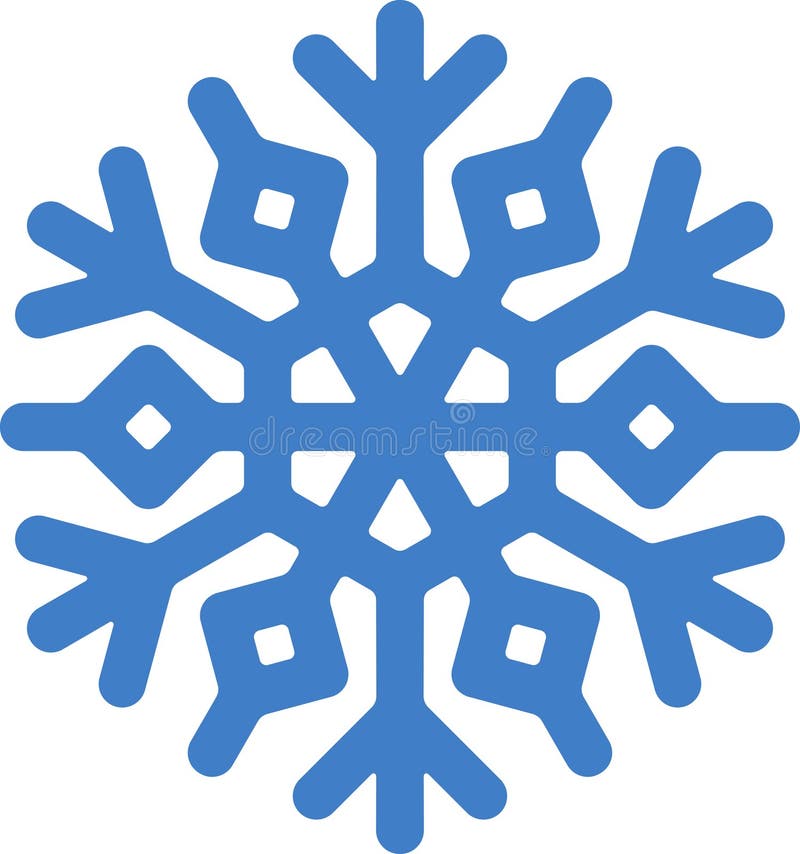 Blue Vector Snowflake. Simple Stylish Icon Design with Rounded C Stock ...