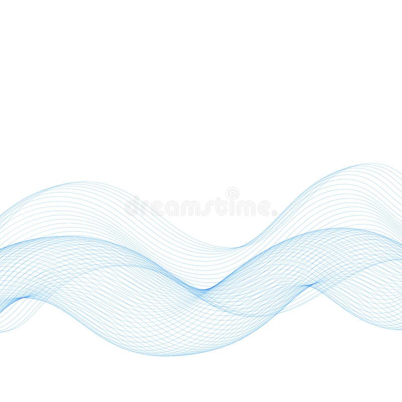 Blue Vector Wave. Decor Element. Layout for Advertising. Eps 10 Stock ...