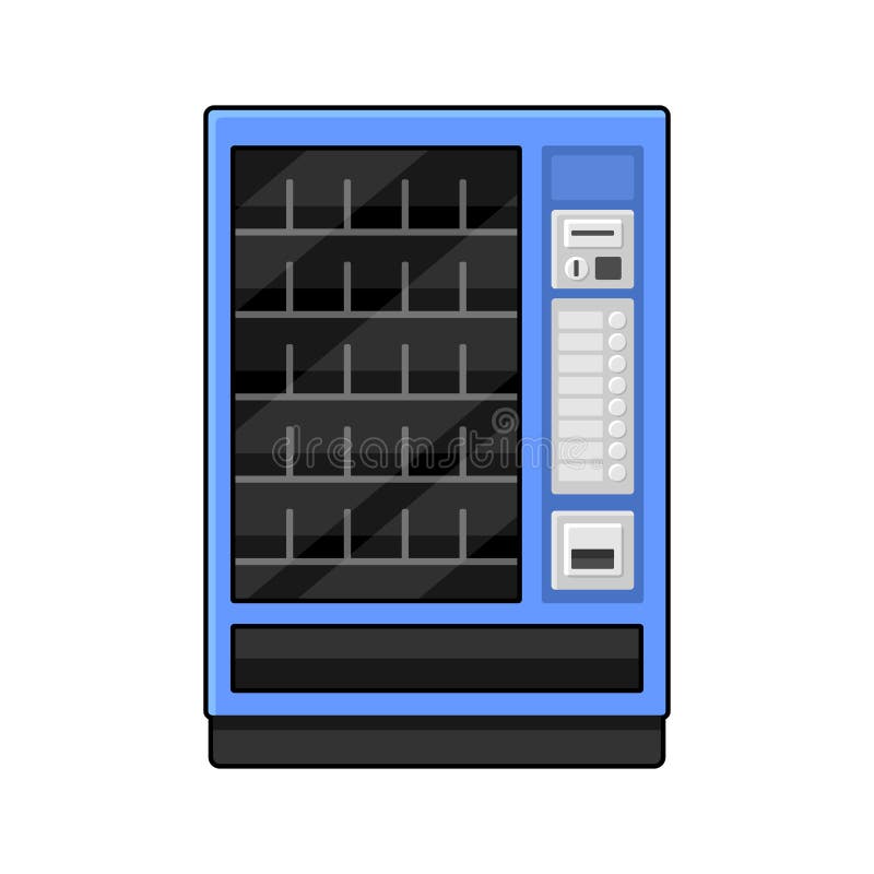 Blue Vending Machine on White Background. Vector Stock Vector ...