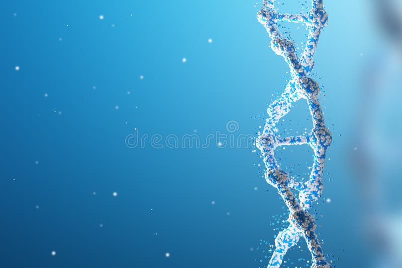 Blue Vertical DNA Chain Against Blue Background Stock Illustration ...