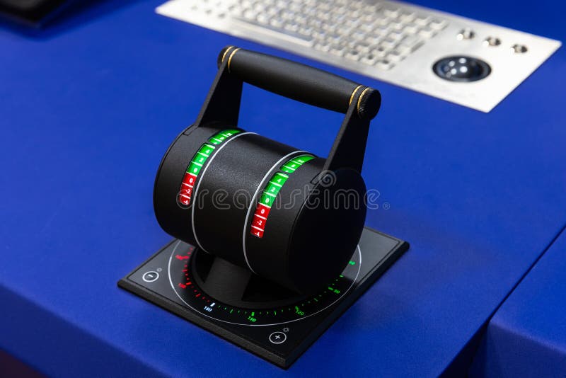 Blue Vessel Control Panel with Engine Accelerator in Full Ahead ...