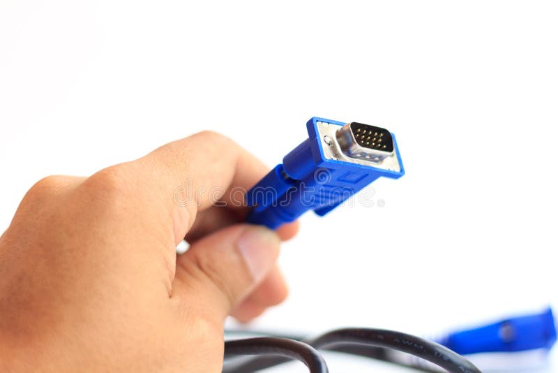Blue Vga Wire Isolated on White Background Stock Photo - Image of ...