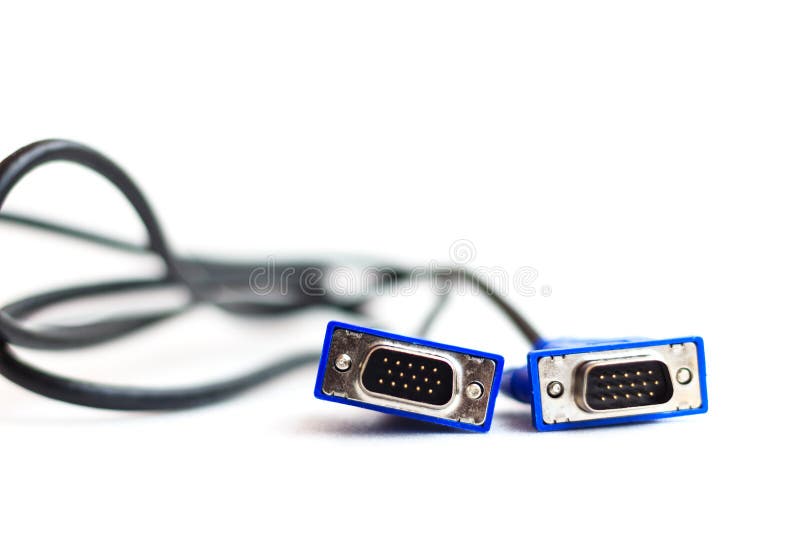 Blue Vga Wire Isolated on White Background Stock Photo - Image of ...