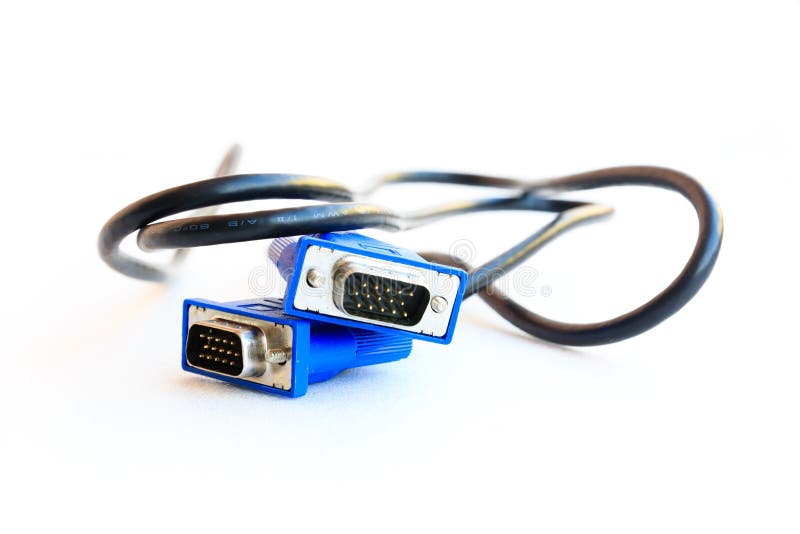 Blue Vga Wire Isolated on White Background Stock Photo - Image of ...