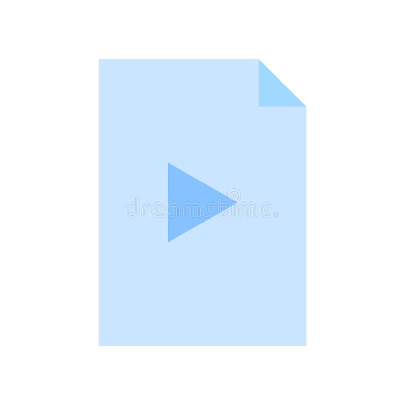 Blue Video File Icon. Simple Document Shape. Bright Blue Vector. Play ...
