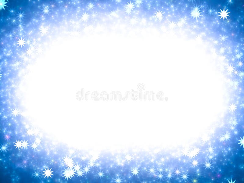 Blue Vignette Frame Background for Winter Theme Decorated with Stars ...
